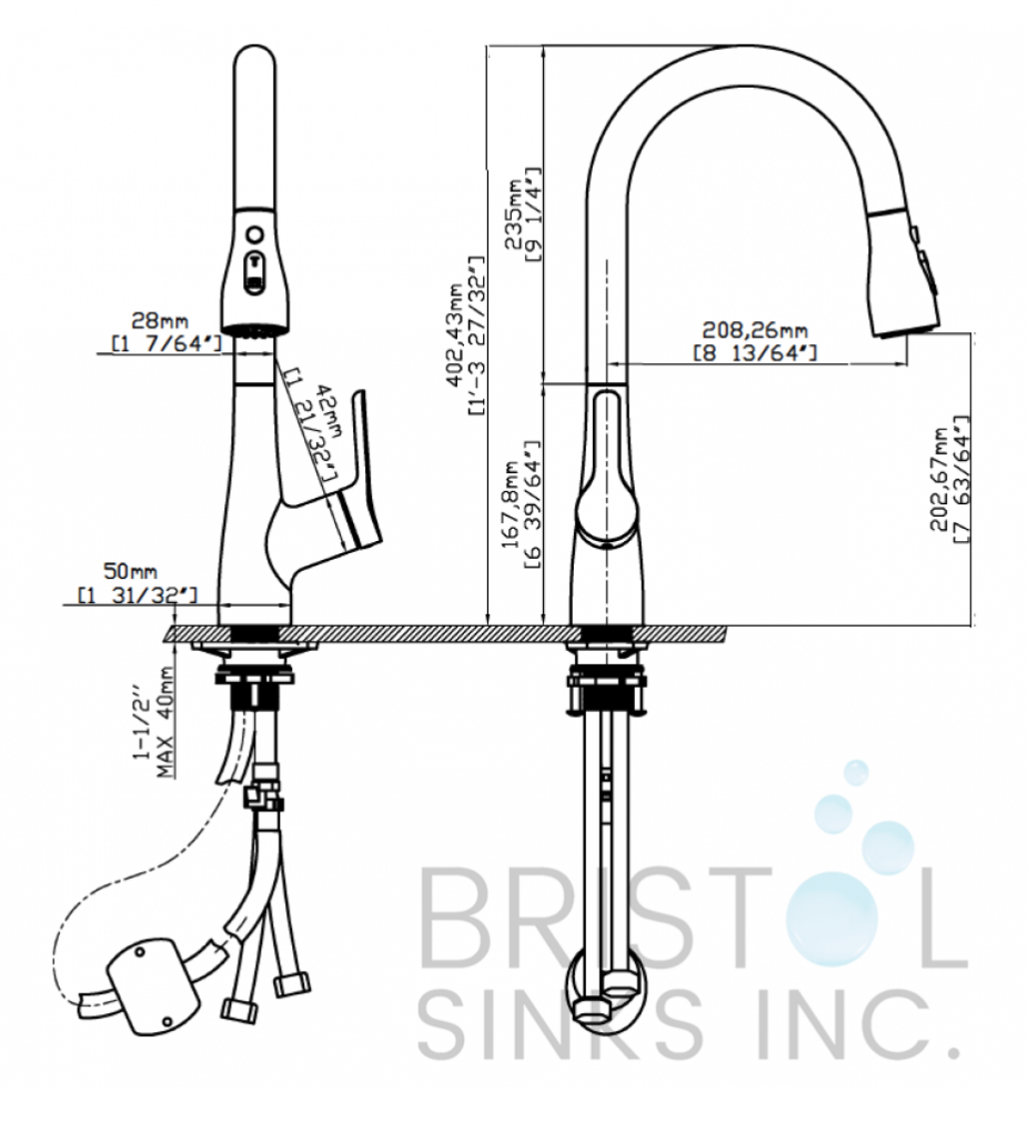VIOLA KITCHEN FAUCET PULLDOWN MATTE BLACK - Titley Construction